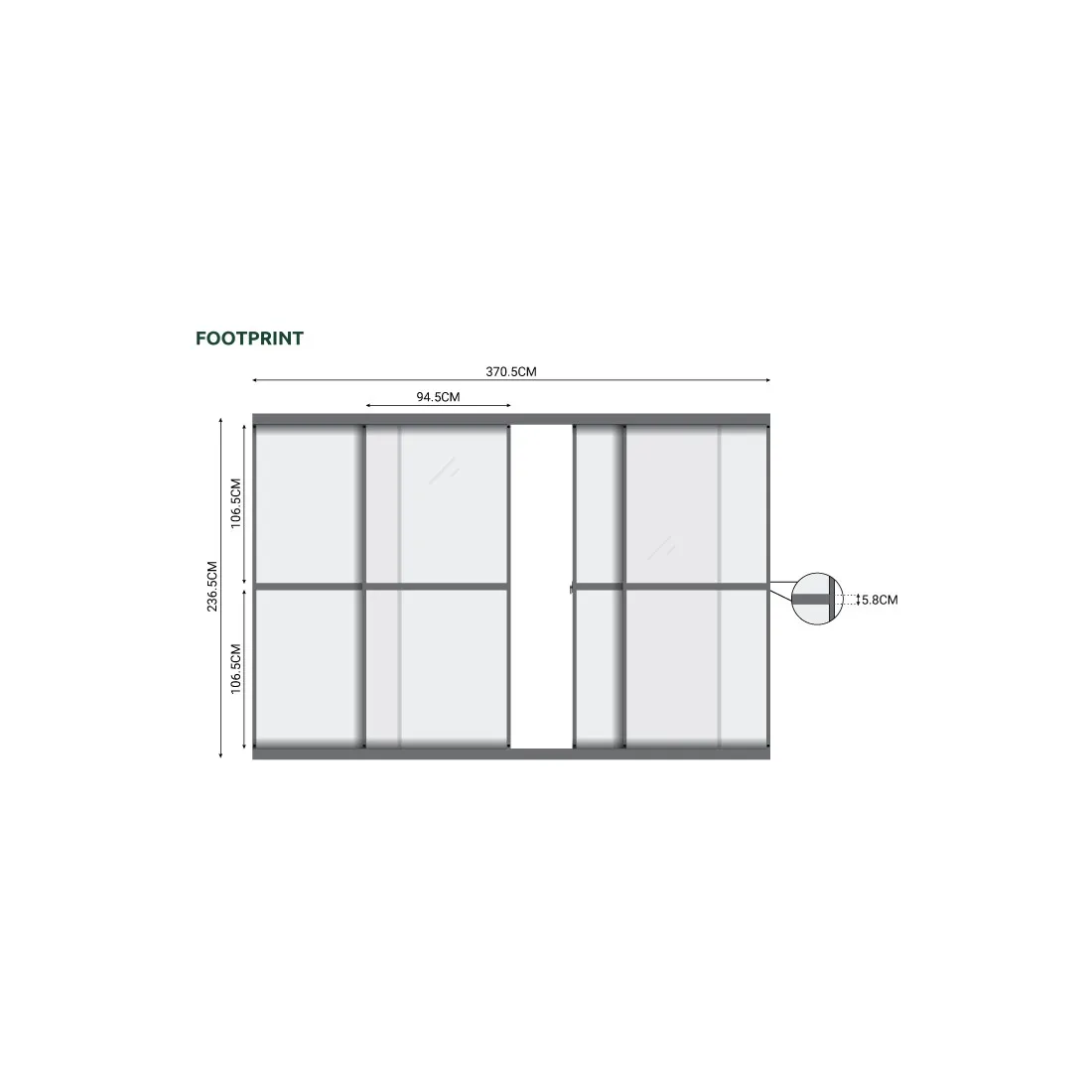Titan 4m Transparent French Sliding System